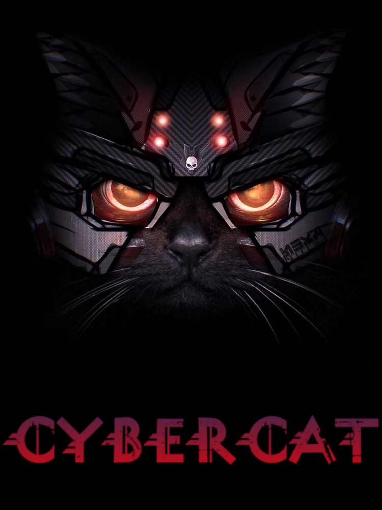 "Cyberpunk Cat Cybercat" Sticker for Sale by ChesterMeow | Redbubble