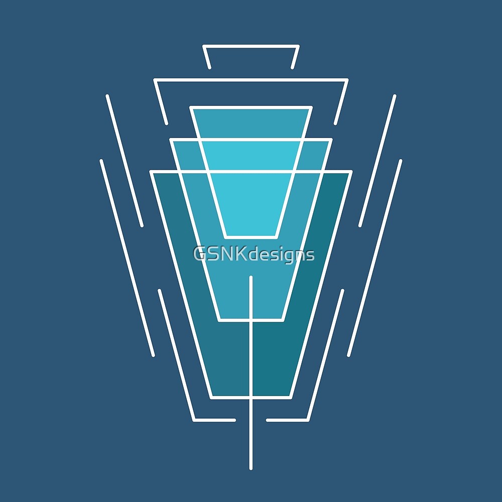 "GSNK Ascending Light Blue Quadrilateral Logo" by GSNKdesigns | Redbubble