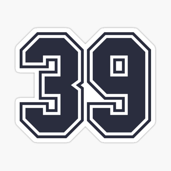 "39 Sports Number Thirty-Nine" Sticker for Sale by HelloFromAja | Redbubble