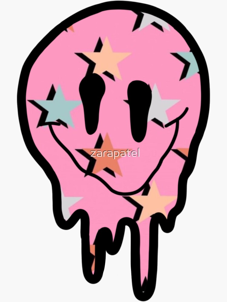 "star drippy smiley face " Sticker by zarapatel | Redbubble