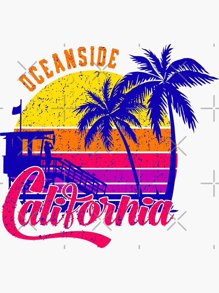 "Retro Sunset Oceanside California " Sticker for Sale by frigamribe88 ...