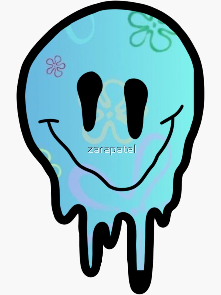 "flower drippy smiley face " Sticker for Sale by zarapatel | Redbubble