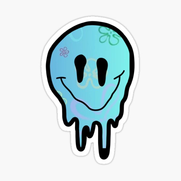 "flower drippy smiley face " Sticker for Sale by zarapatel | Redbubble