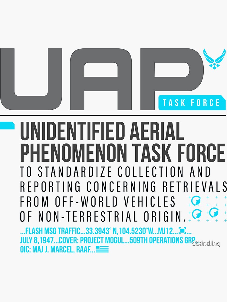 "UAP White" Sticker by dtkindling | Redbubble