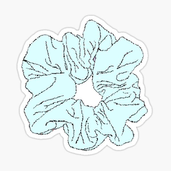 "Pastel Blue Scrunchie Sticker" Sticker by Savmckenzie02 | Redbubble