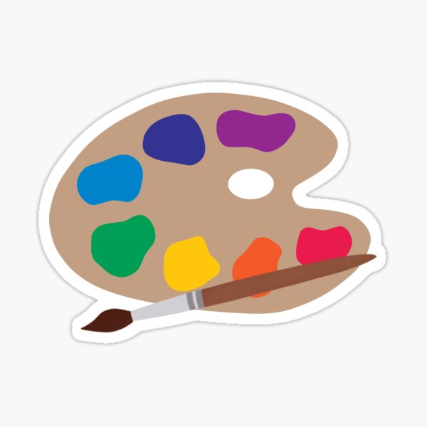 "Brush and Paint Palette" Sticker for Sale by drummydesigns | Redbubble