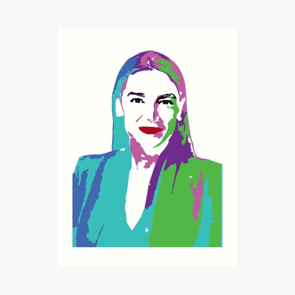 "Copy of Alexandria Ocasio-Cortez AOC Portrait Pop Art " Art Print by ...