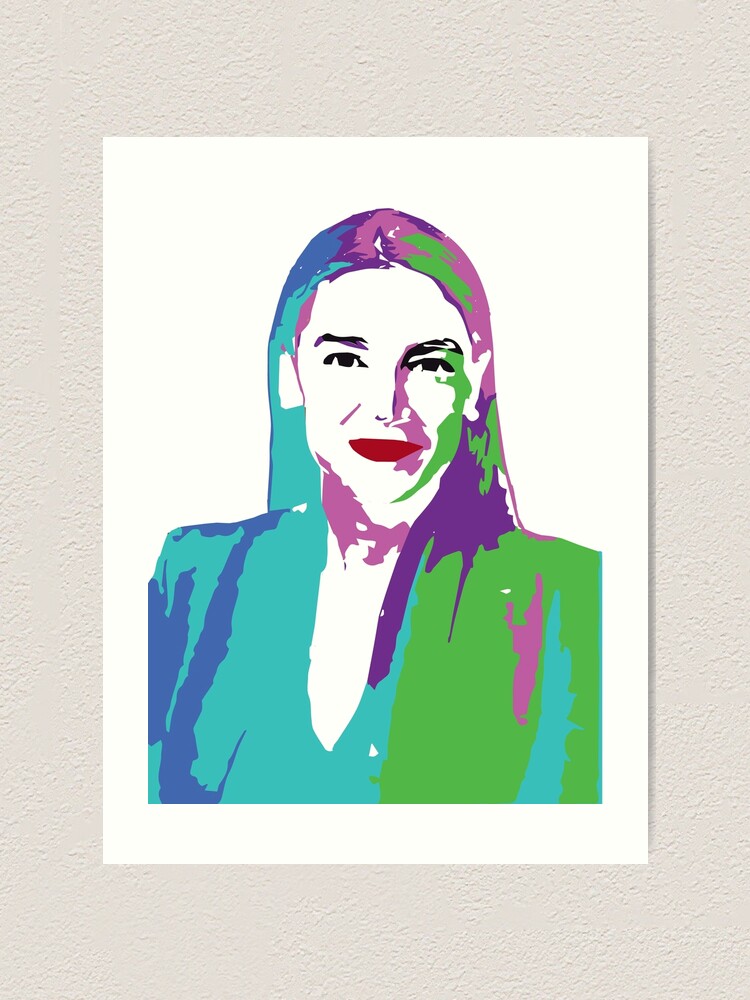 "Copy of Alexandria Ocasio-Cortez AOC Portrait Pop Art " Art Print by ...