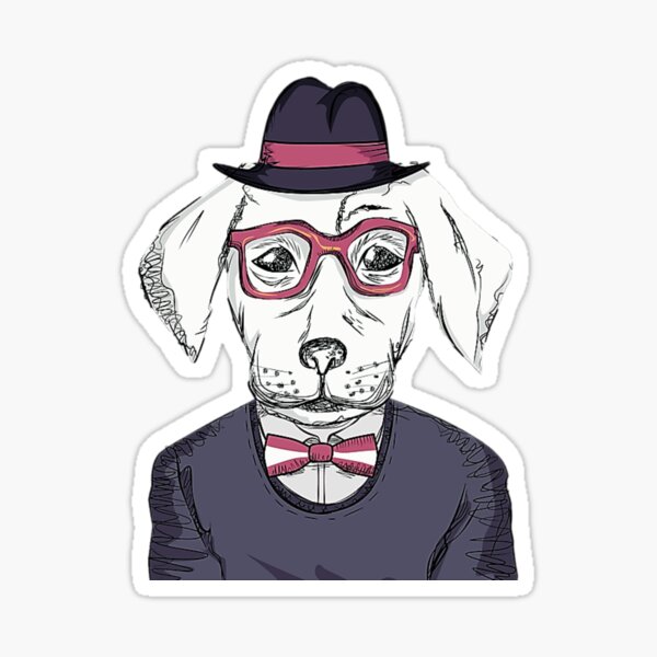 "Perro con lentes y ropa" Sticker for Sale by PortraitMyPet | Redbubble