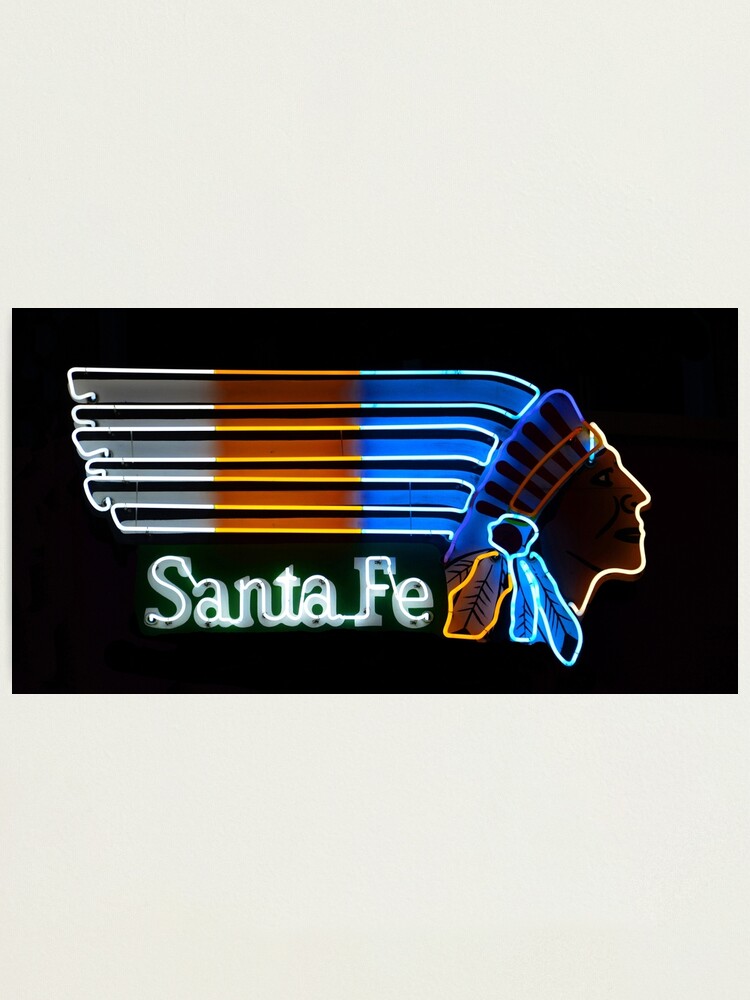 "Santa Fe Indian neon sign Face mask design" Photographic Print by ...