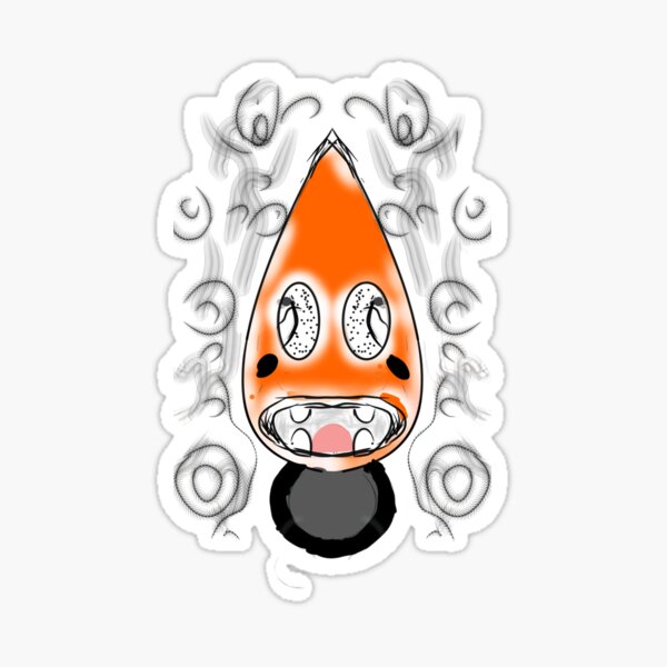 "Fire head doodle " Sticker by Ugwu | Redbubble