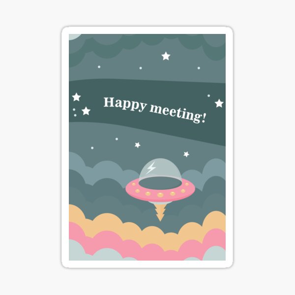 "Happy meeting!" Sticker for Sale by MaluWorks | Redbubble
