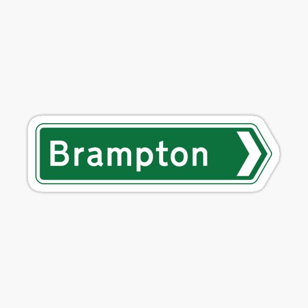"Brampton, Cumbria Tourist Road Sign" Sticker for Sale by CumbriaGuru ...