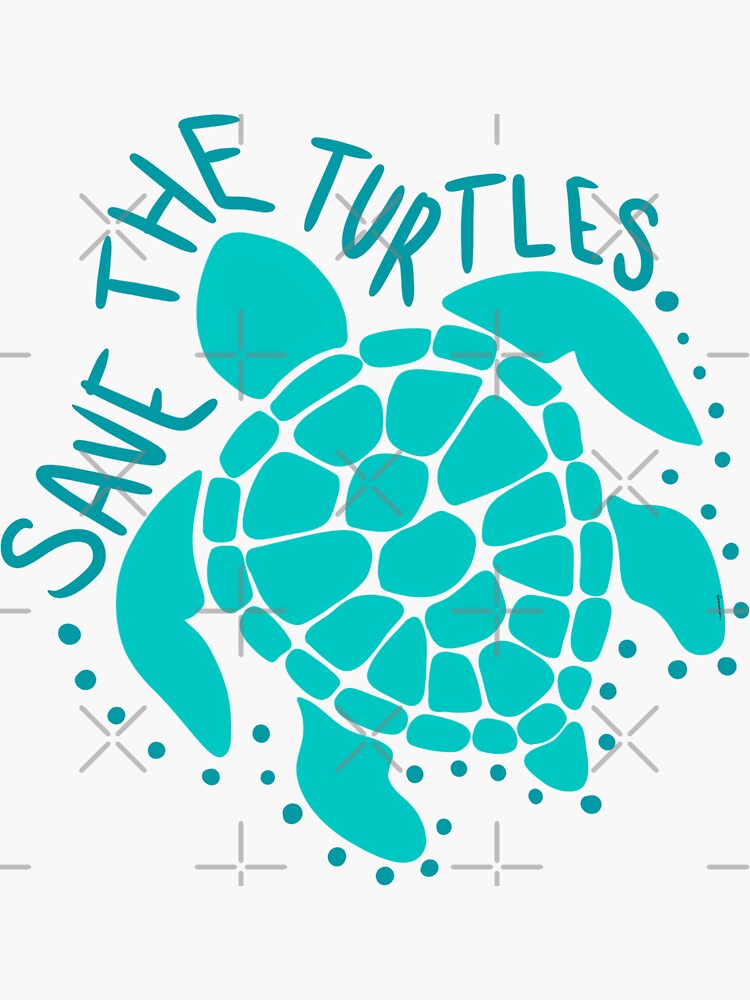 "Save The Turtles " Sticker for Sale by mariajoseart | Redbubble