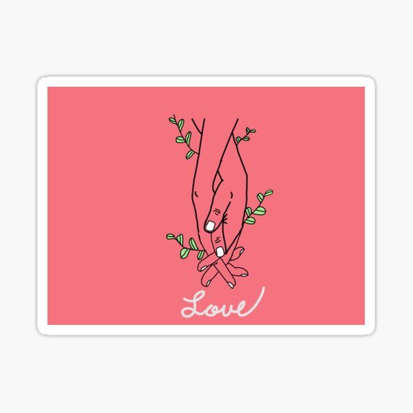 "Love hand holding drawing" Sticker by justtarah0 | Redbubble