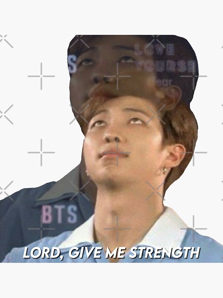 "Namjoon lord give me strength meme" Sticker for Sale by banqau | Redbubble