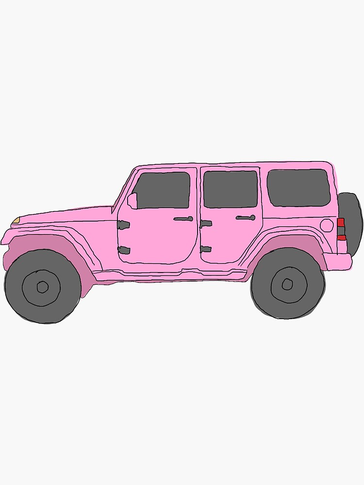 "Pink Jeep " Sticker for Sale by SydneySpencer12 | Redbubble