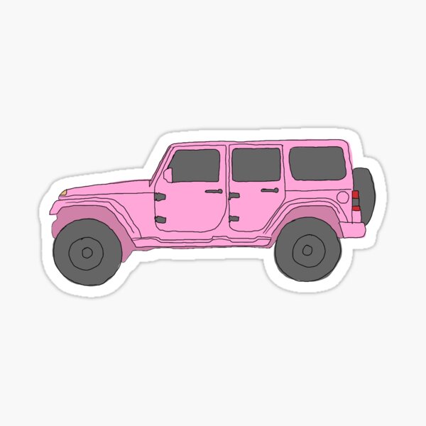 "Pink Jeep " Sticker for Sale by SydneySpencer12 | Redbubble