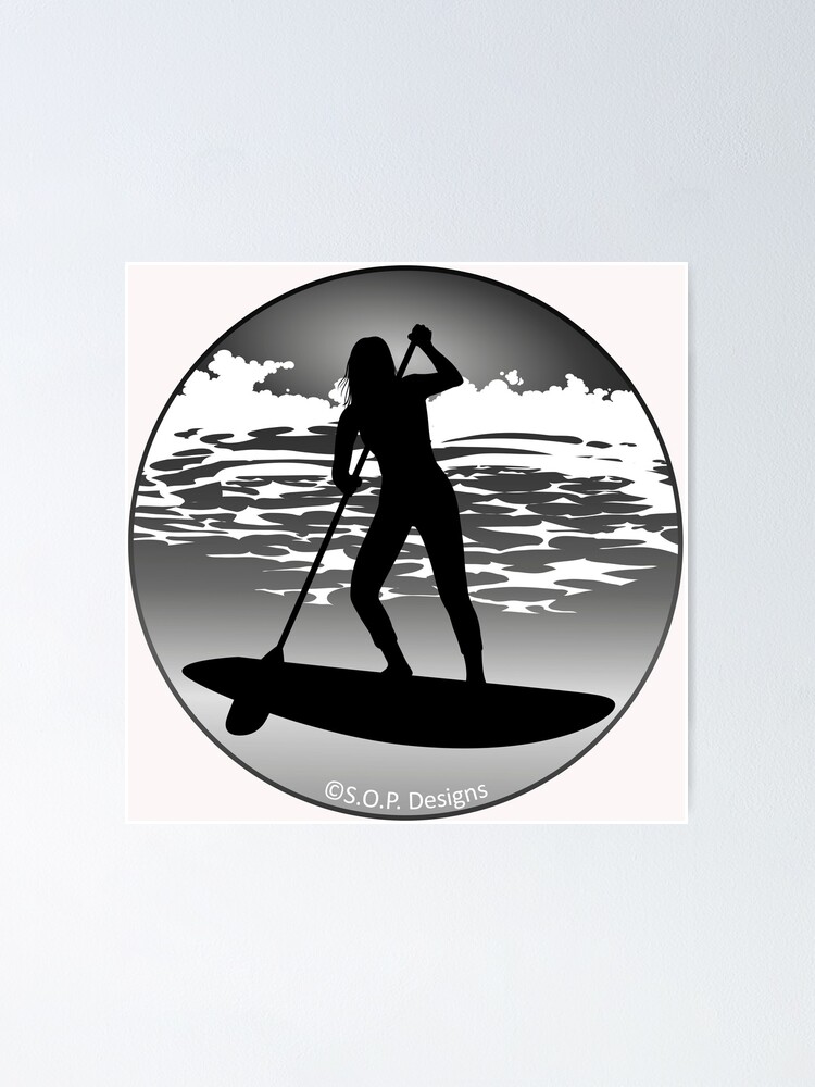 " Gray SUP Girl | Stand Up Paddle Board Sticker | Paddle Board Power ...