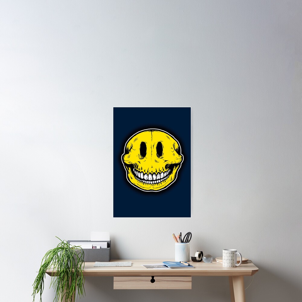 Poster « Croquis de crâne de Smiley », par RevolutionGFX | Redbubble