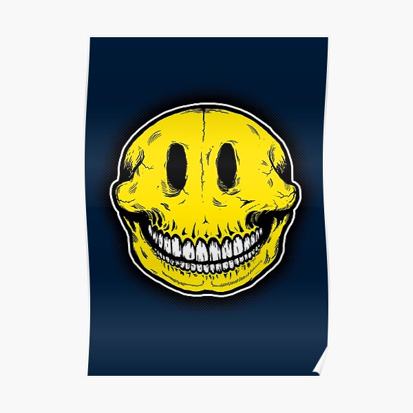 "Smiley Skull Sketch" Poster by RevolutionGFX | Redbubble