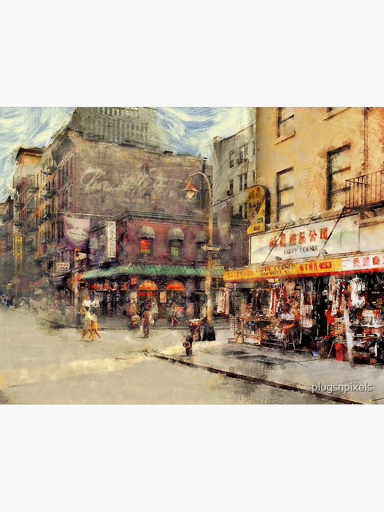 "Happy Corner, Mott St. Chinatown, New York City" Sticker for Sale by ...