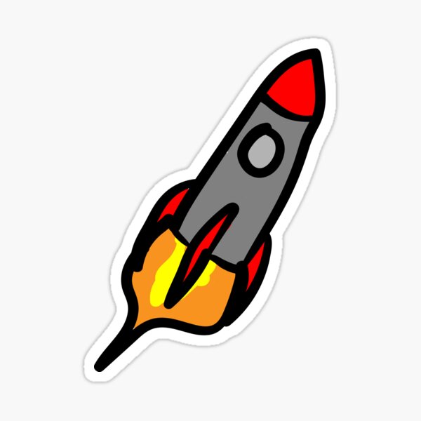 "Rocket Ship" Sticker for Sale by OstensiblyArt | Redbubble