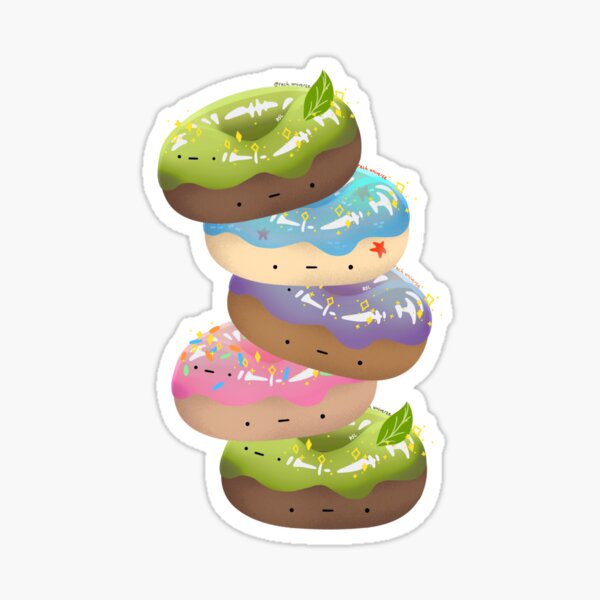 "Donut Five Stack" Sticker for Sale by rachuniverse | Redbubble