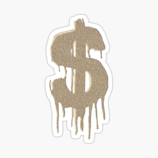 "Gold Paint Drip Money $ Sign" Sticker for Sale by MarzStudio | Redbubble