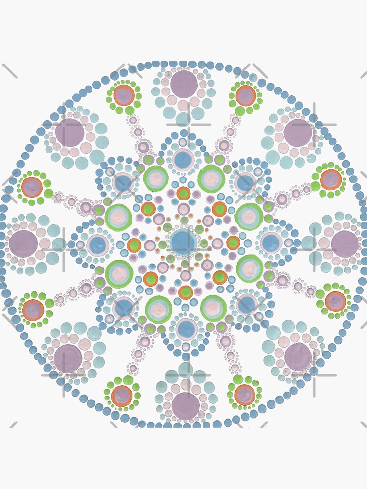 "Happy Dots Pastel Mandala Art" Sticker by RobinetteArt | Redbubble