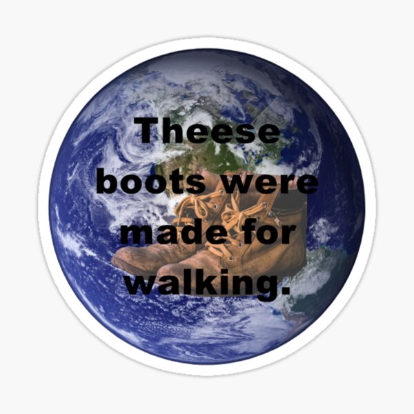 "Walking boots." Sticker for Sale by Milzeyszoo | Redbubble