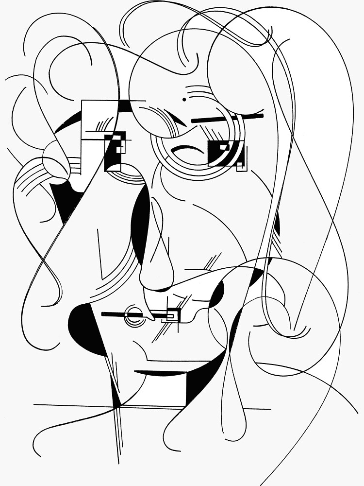 "Athena (Abstract Face) " Sticker for Sale by jacoblangsner | Redbubble