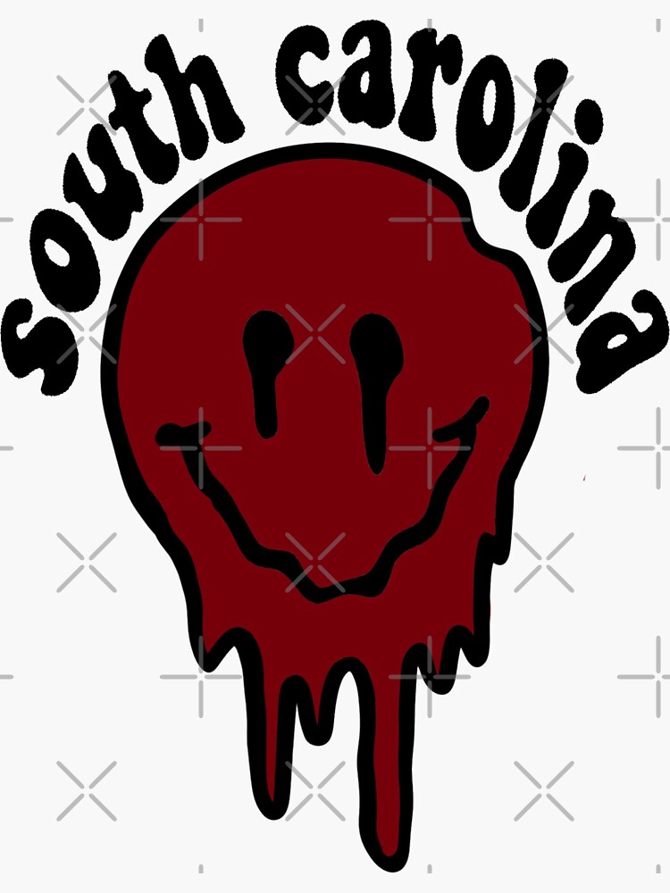"south carolina drip smiley face " Sticker by sophiaspos | Redbubble