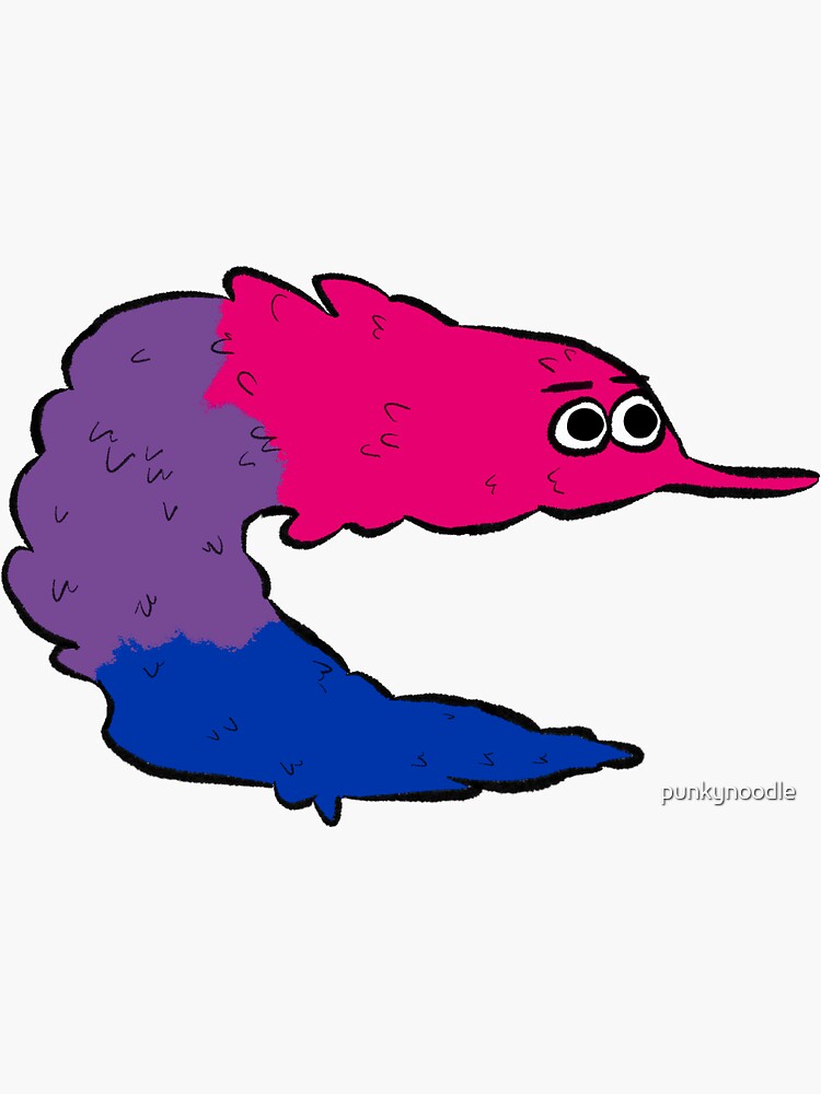 "Bi Worm" Sticker for Sale by punkynoodle | Redbubble