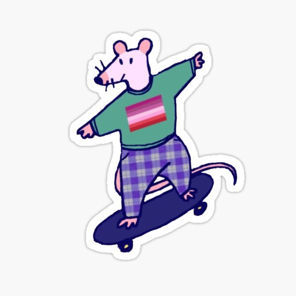 "Lesbian Pride Mouse" Sticker for Sale by emmyyyyy | Redbubble