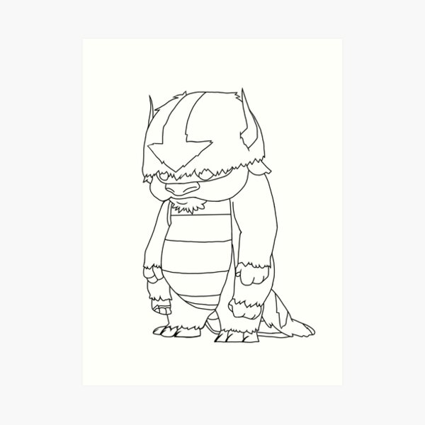 "Standing Appa: Avatar The Last Airbender (Black)" Art Print for Sale ...