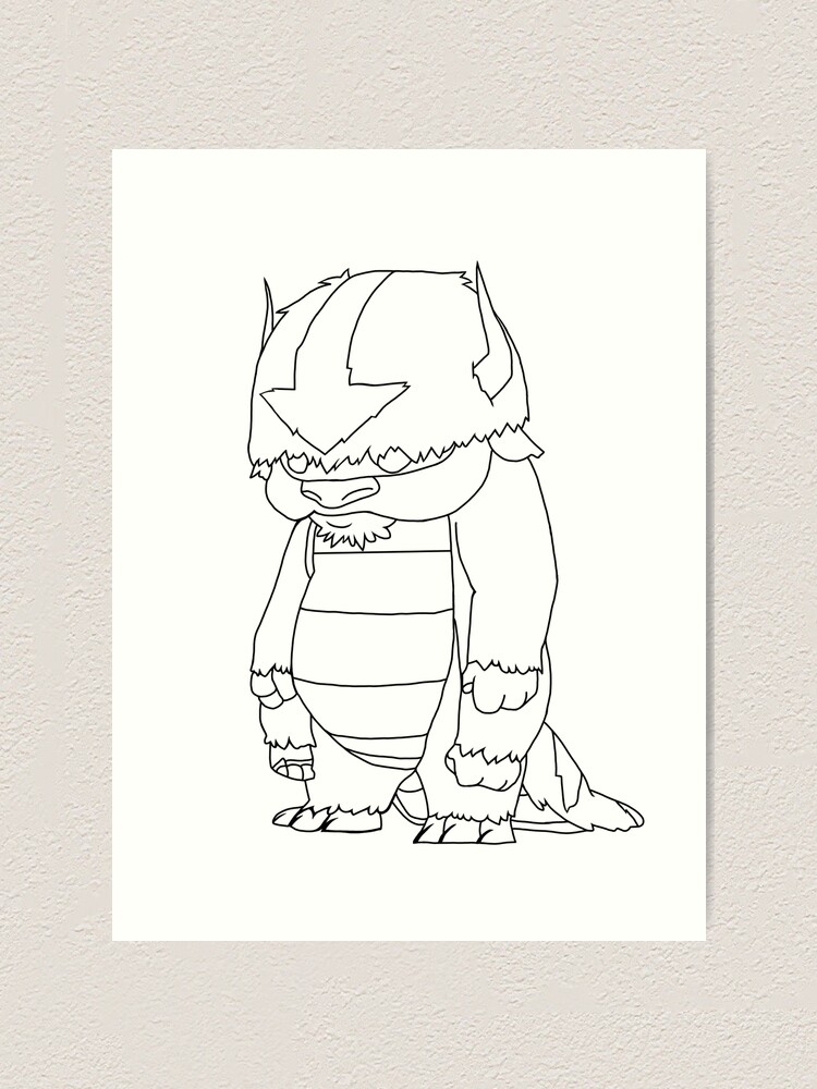 "Standing Appa: Avatar The Last Airbender (Black)" Art Print for Sale ...