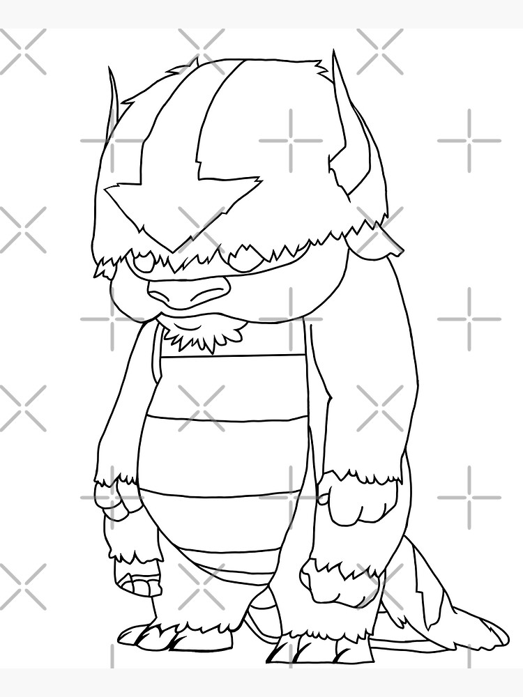 "Standing Appa: Avatar The Last Airbender (Black)" Art Print for Sale ...