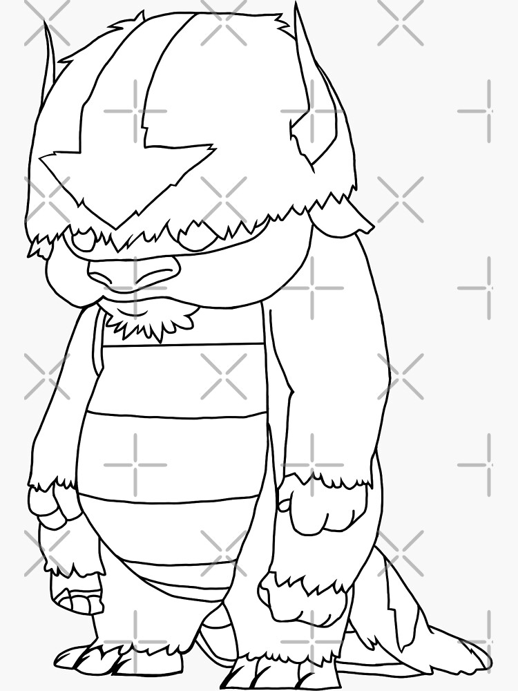 "Standing Appa: Avatar The Last Airbender (Black)" Sticker for Sale by ...