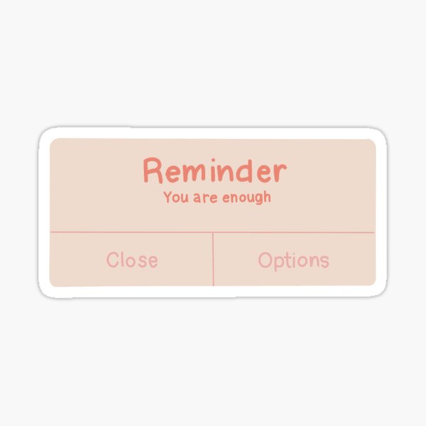 "pretty in pink reminder" Sticker for Sale by mlloydlettering | Redbubble