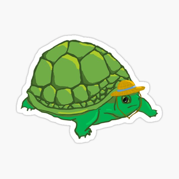 "Turtle in a Sun Hat" Sticker for Sale by liz-and-jim | Redbubble
