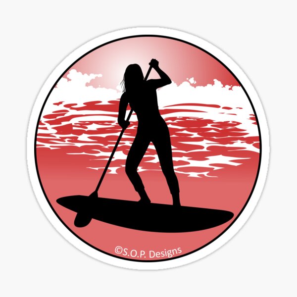 "Rotes SUP Girl | Stand Up Paddle Board Aufkleber | Paddle Board Power ...