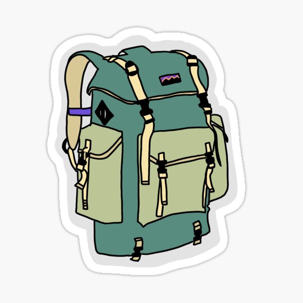 "Backpacking Pack design" Sticker for Sale by georgerino | Redbubble