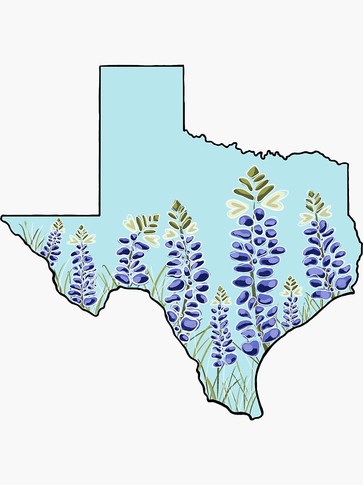 "Texas Bluebonnets" Sticker for Sale by amelias-shop | Redbubble