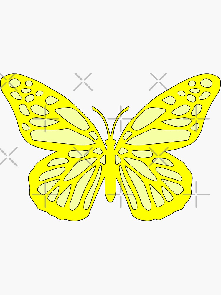 "Yellow Butterfly" Sticker by laurennassii | Redbubble