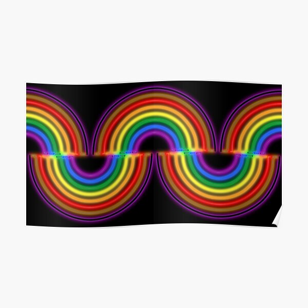 "POC Inclusive Neon Light Rainbow 2" Poster by SpectreSparkC | Redbubble