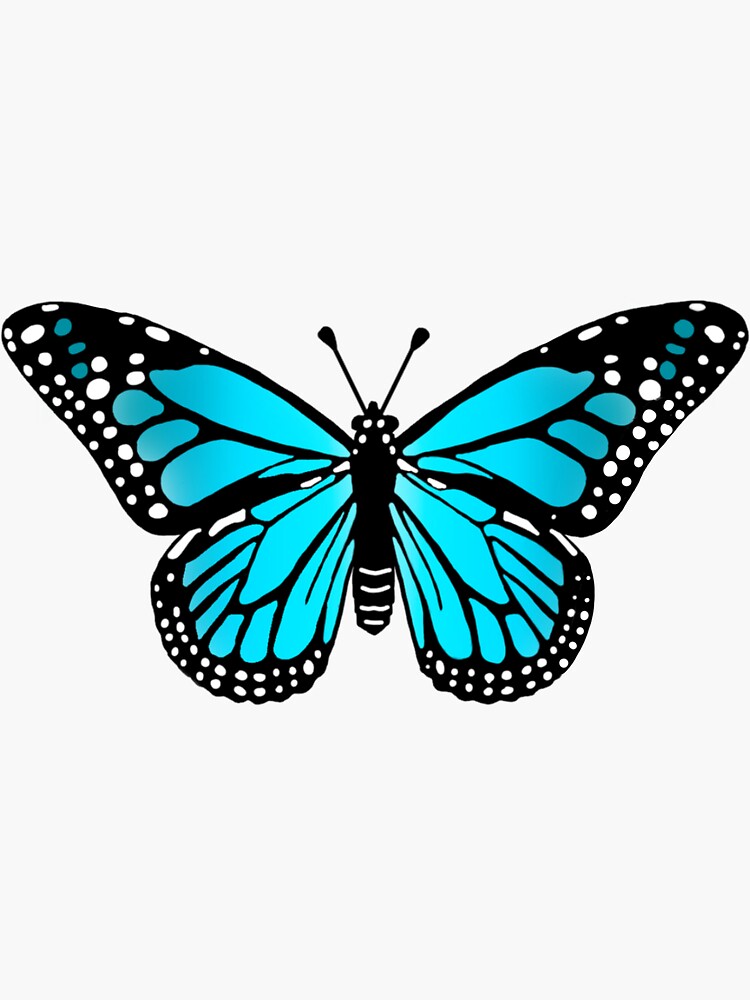 "Blue monarch butterfly " Sticker for Sale by emilyeeet | Redbubble