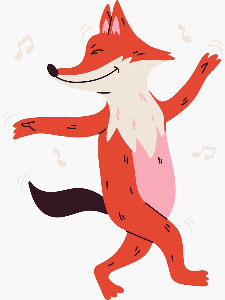 "Fox - Dancing fox" Sticker for Sale by AnassCik | Redbubble