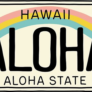 "Hawaii Aloha License Plate" Sticker for Sale by amcdesigns | Redbubble