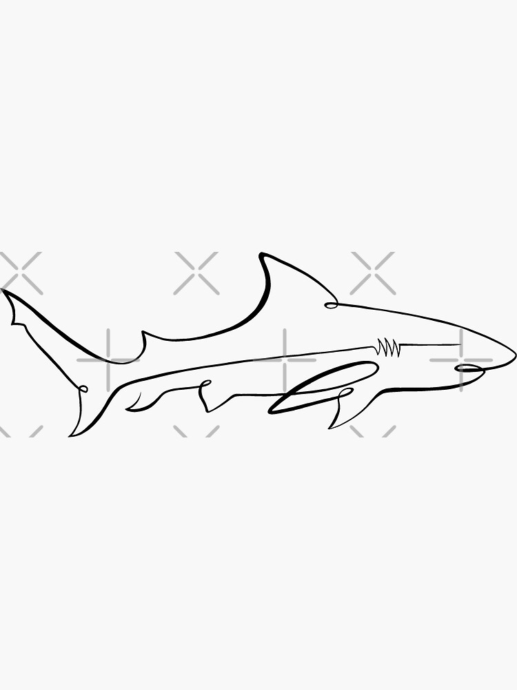 "One Line Shark, original art, minimal design" Sticker for Sale by ...